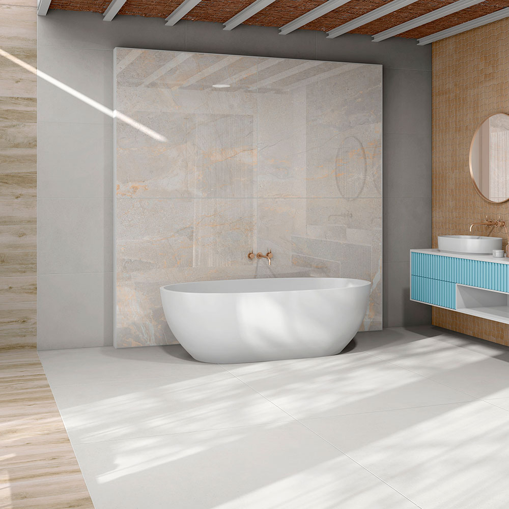 Klinker Integra Hvid Mat 120x120 cm | Hill Ceramic®